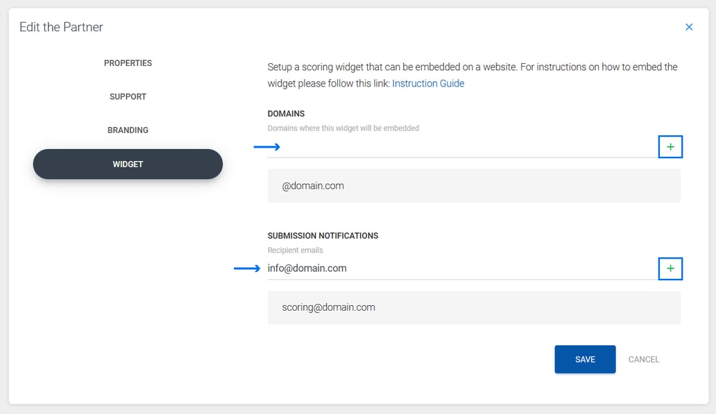 Sendmarc partner scoring widget setup guide