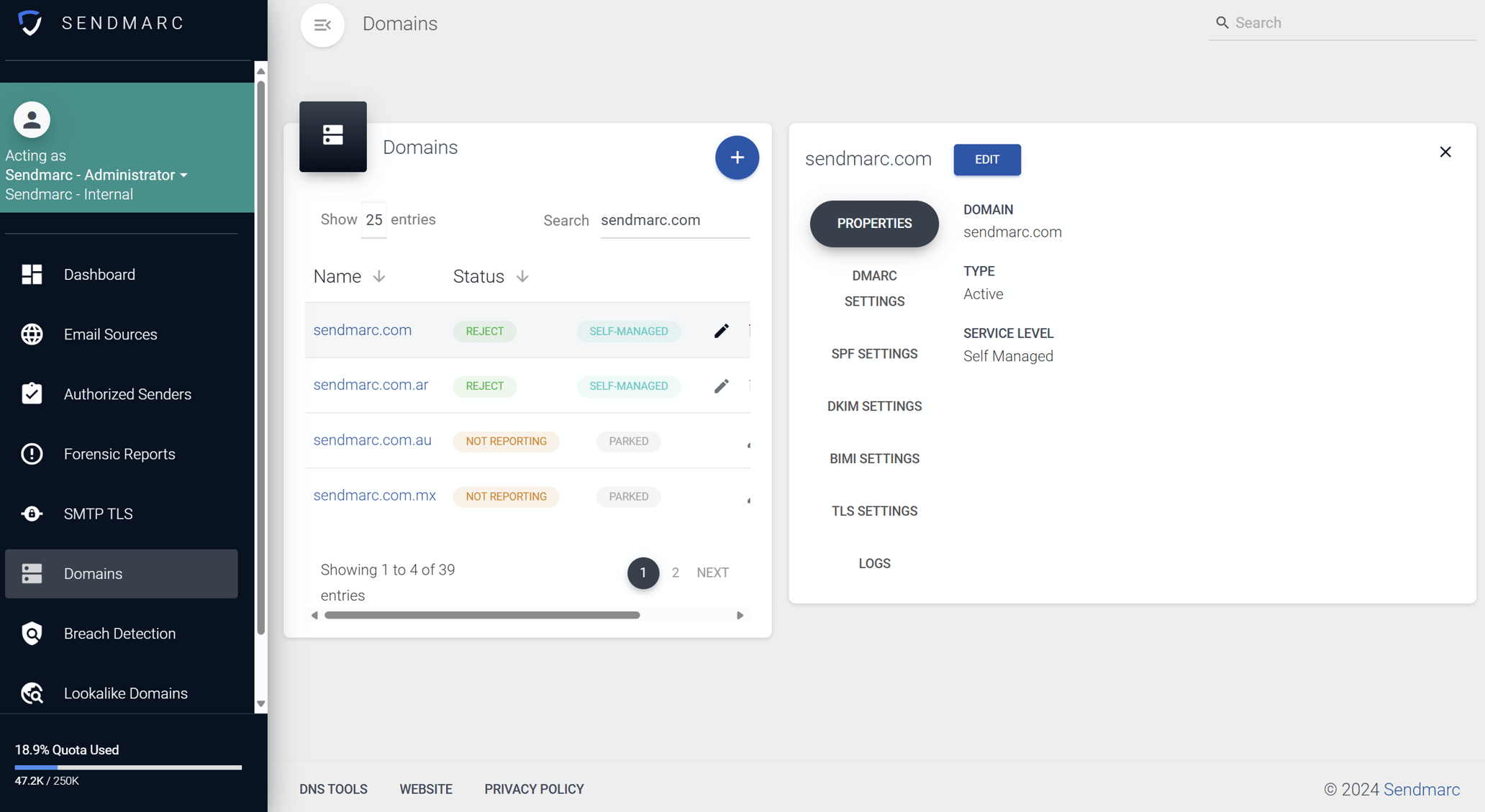 Domains Dashboard