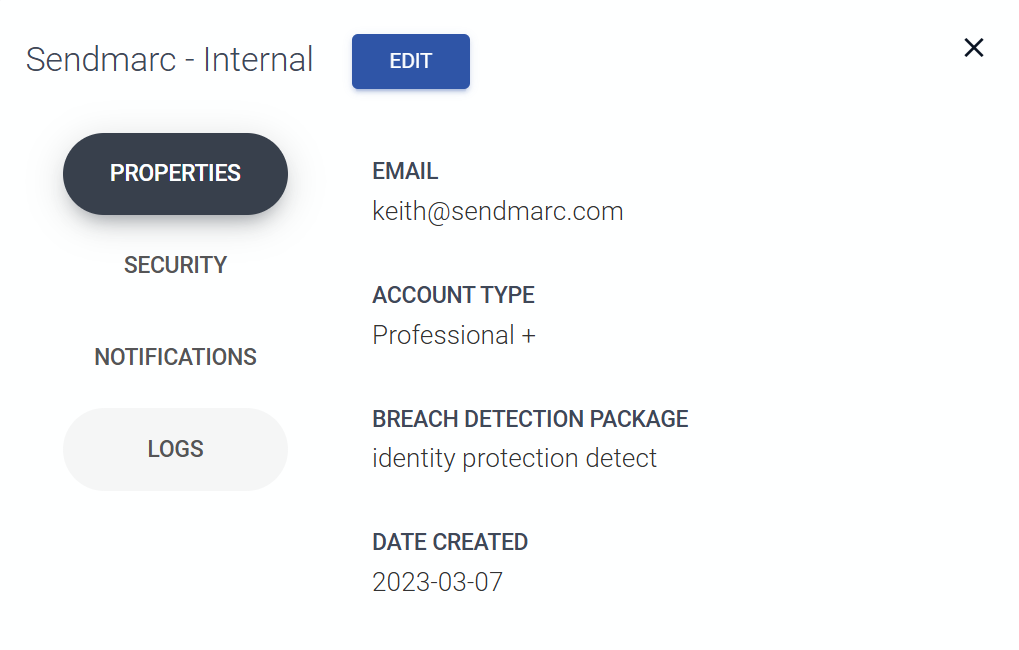 Account Administration - Accounts Dashboard