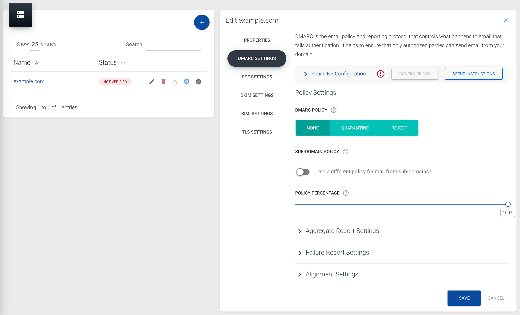Add, Edit or Delete Domains