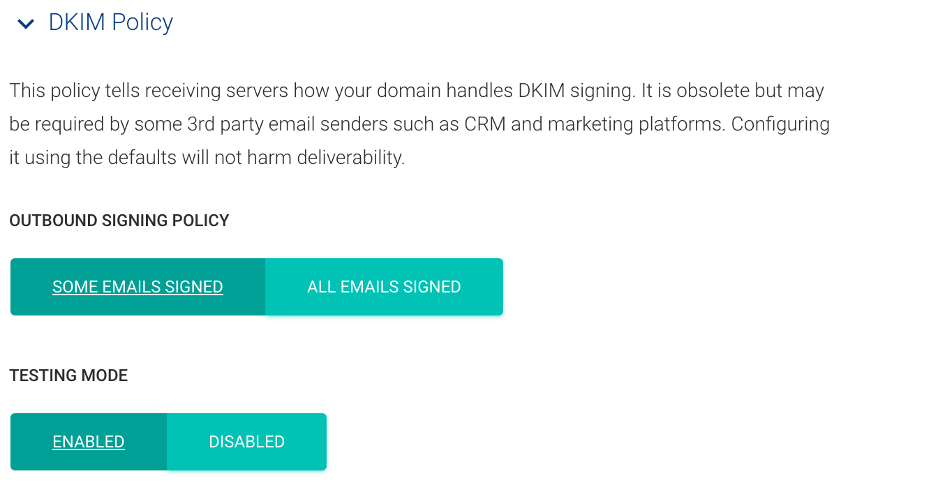 DKIM Configuration Settings & Setup