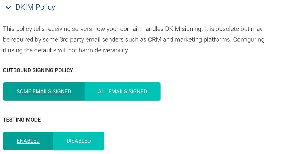 DKIM Configuration Settings & Setup